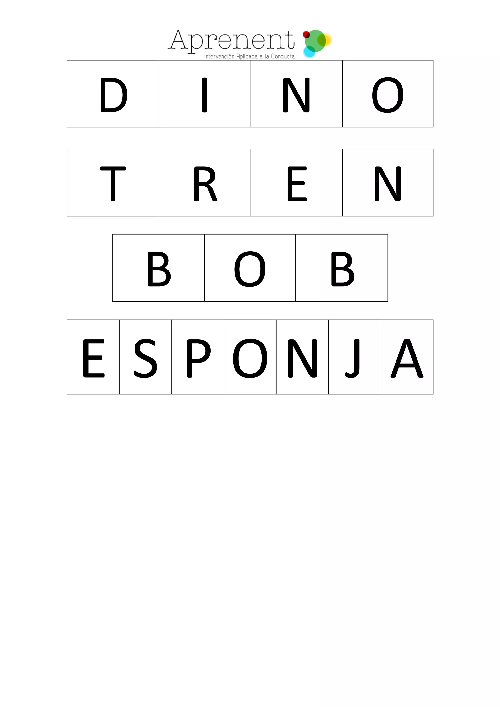 Lectoescritura: copiar palabras letra a letra | PDF