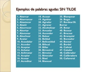 Palabras agudas | PPT