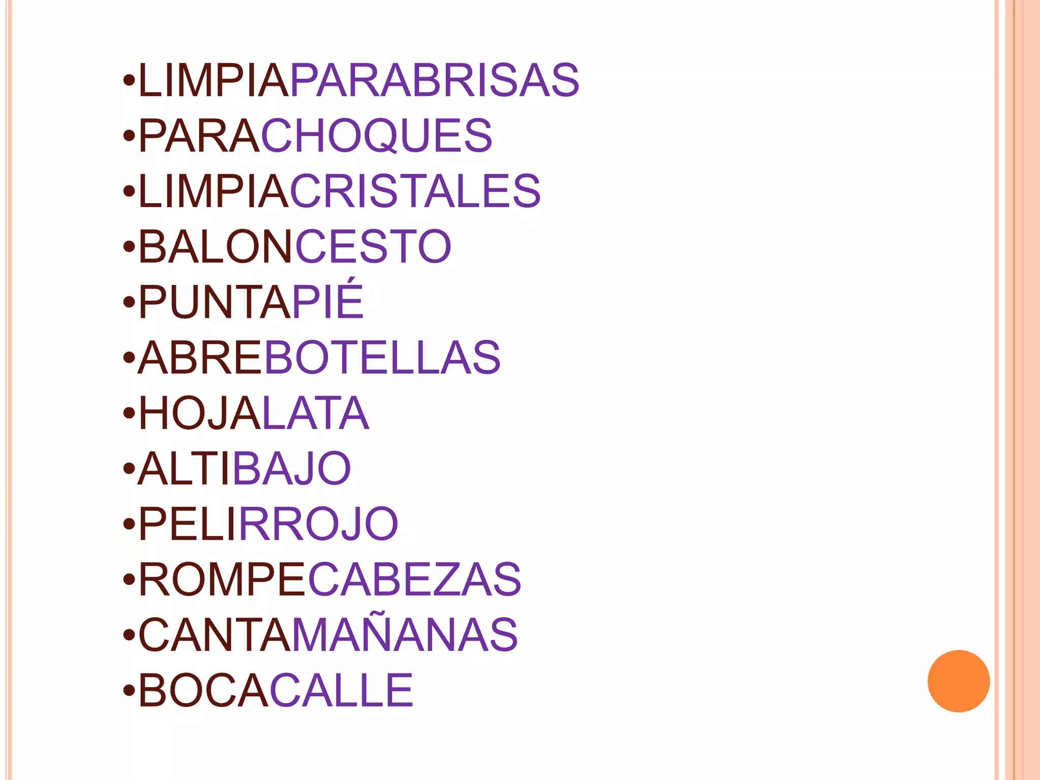 Palabras compuestas | PPT