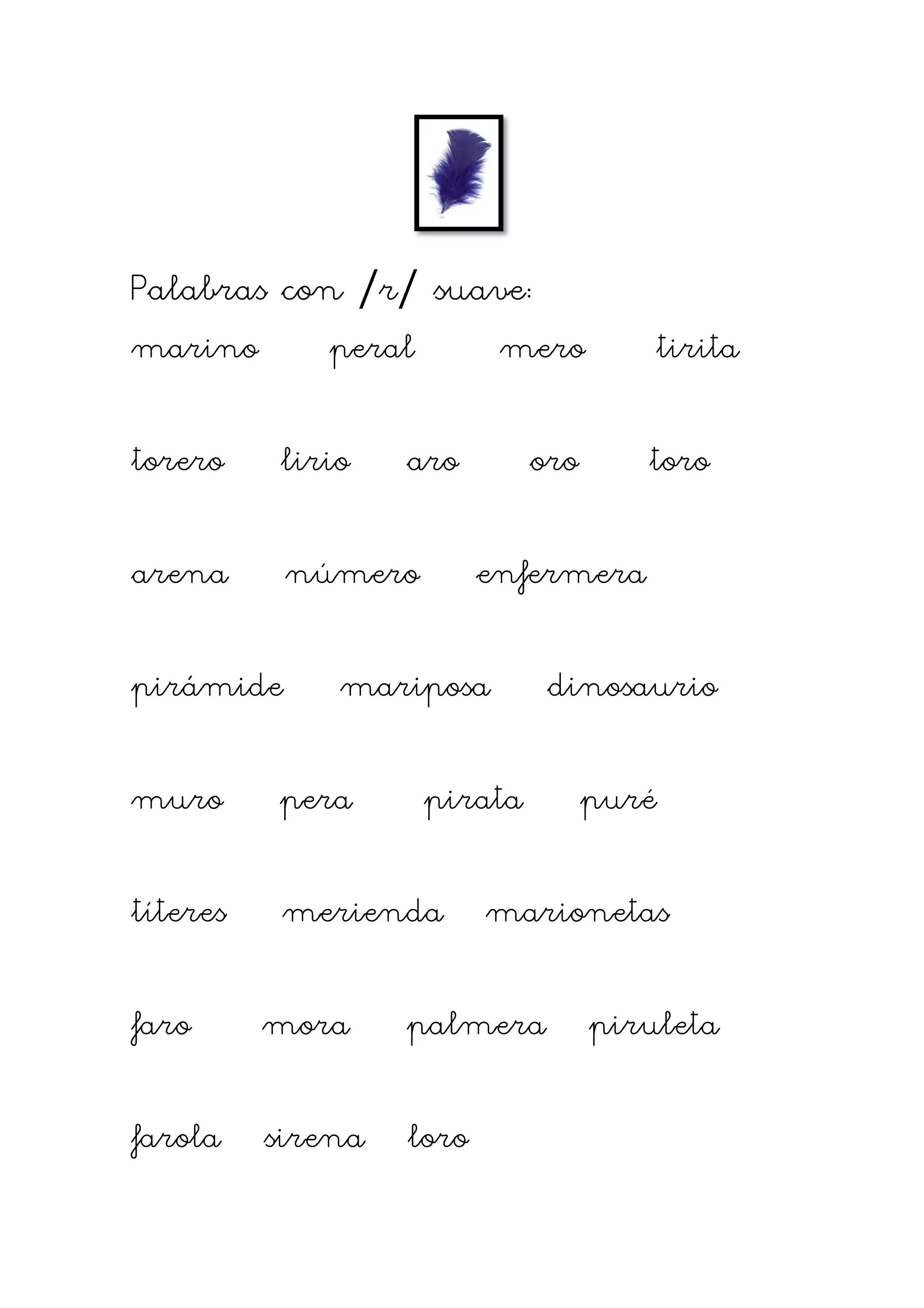 Palabras con /r/ suave | PDF