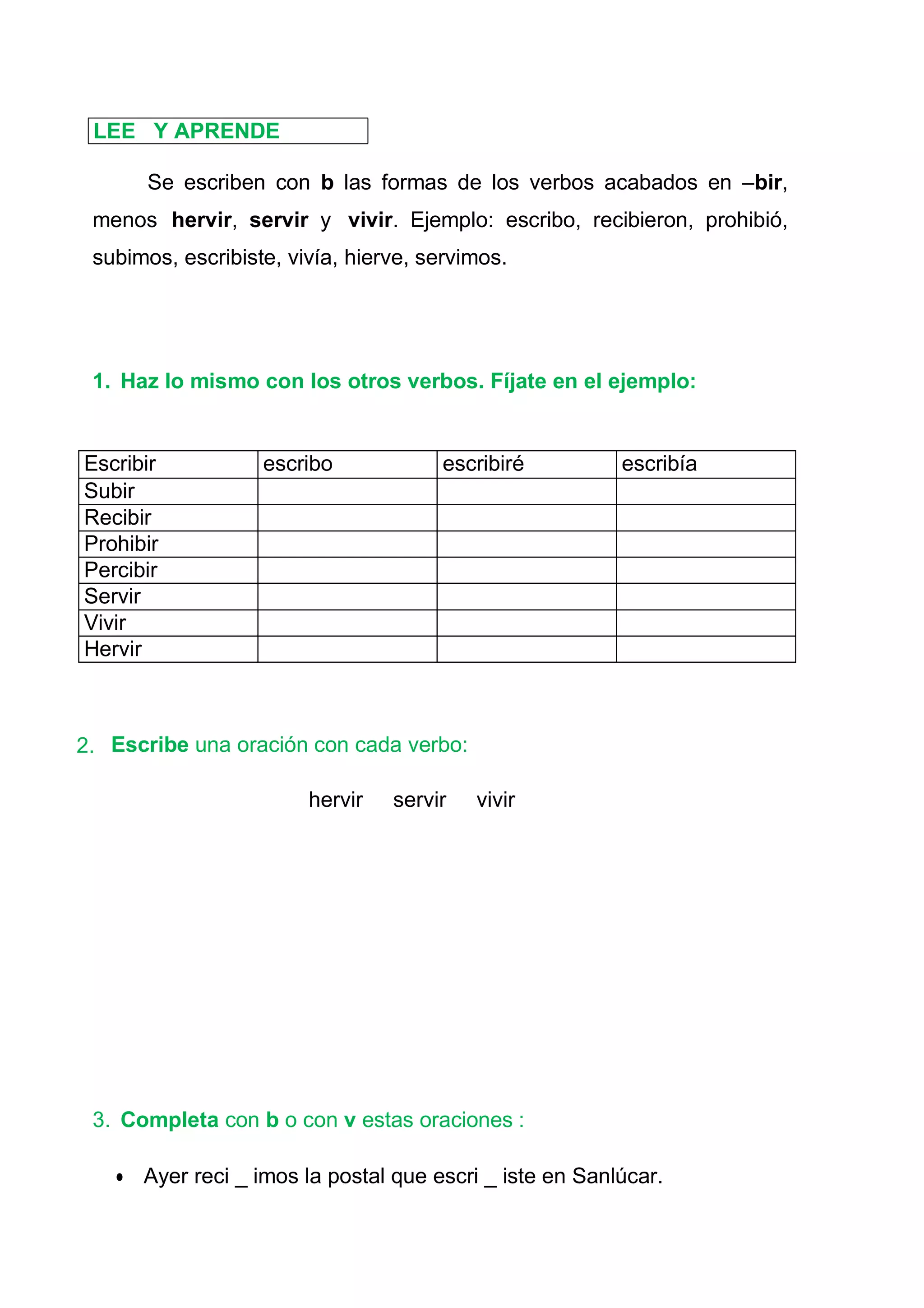 Palabras con b | PDF