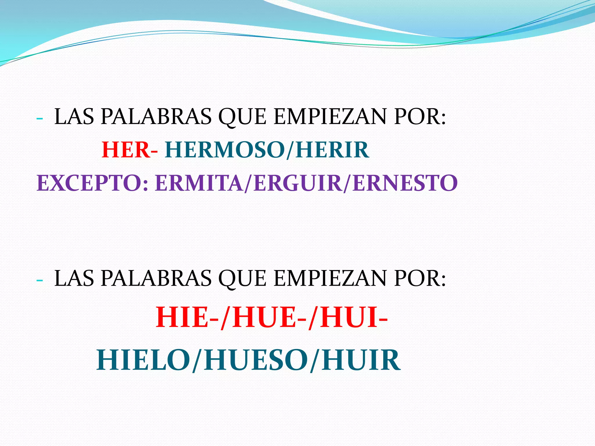 Palabras con h | PPT