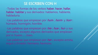 Palabras con h | PPTX