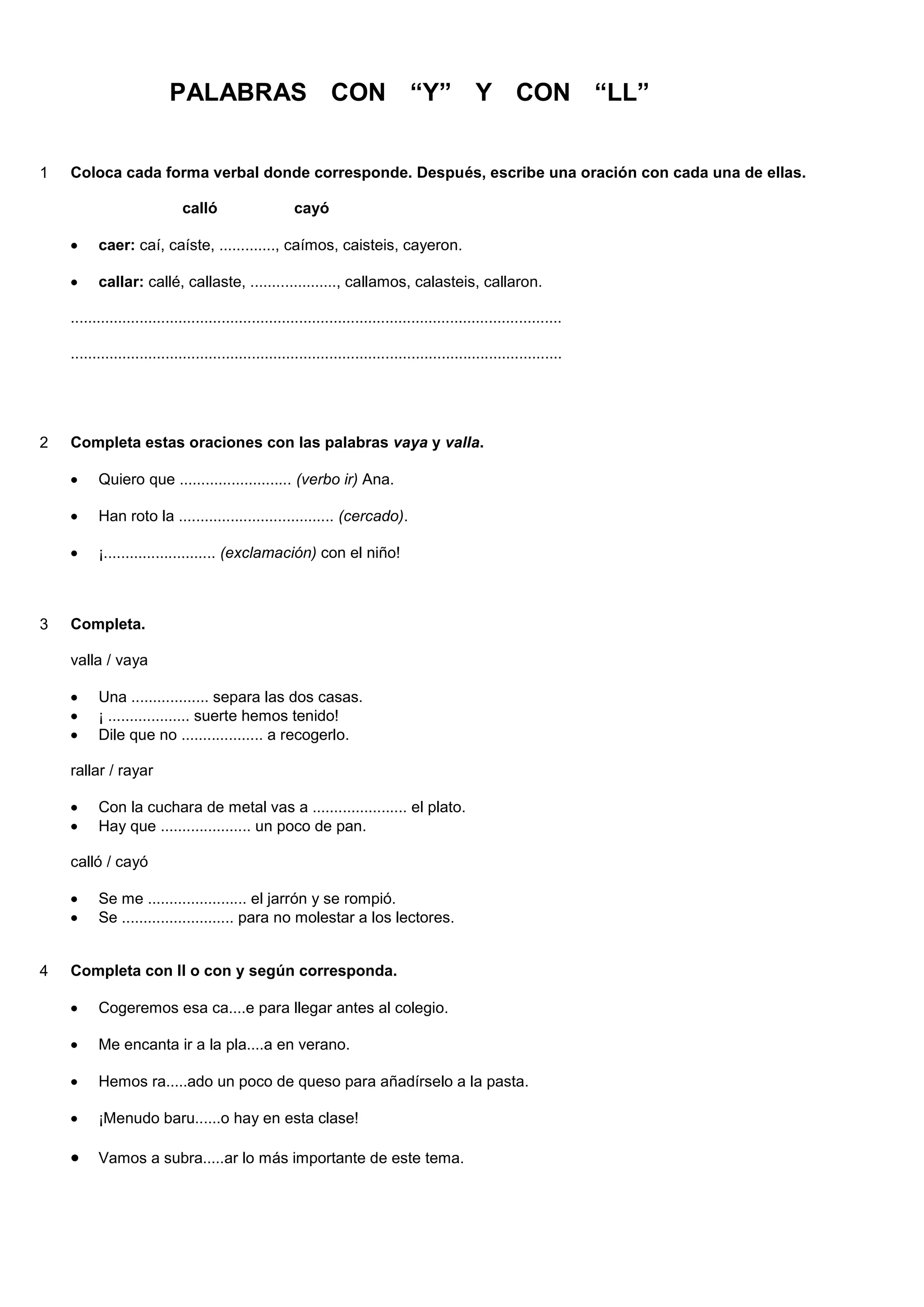 Palabras con ll_y_con_y | PDF