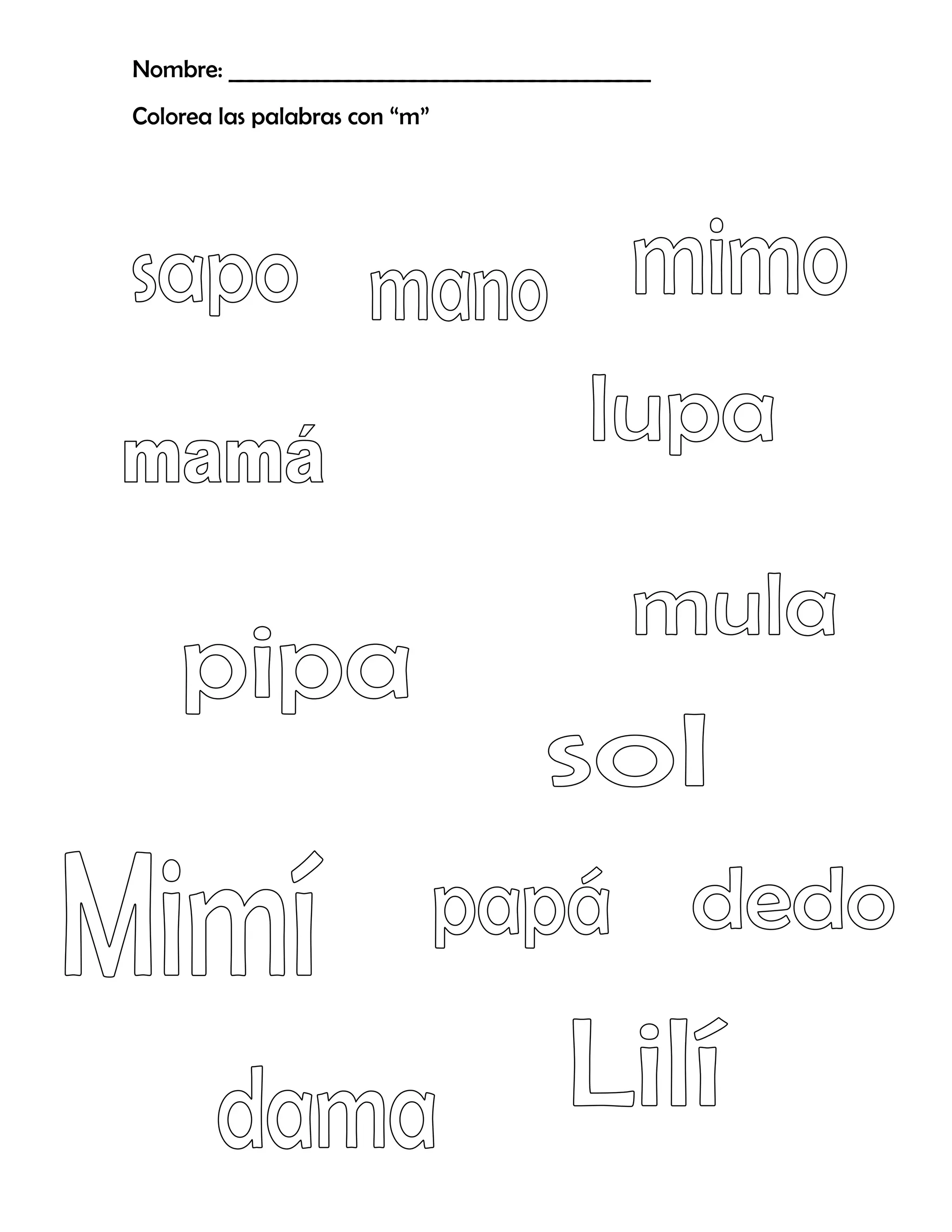 Palabras con m | PDF