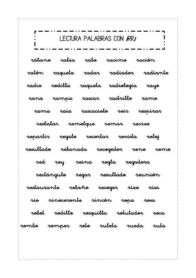Palabras con rr