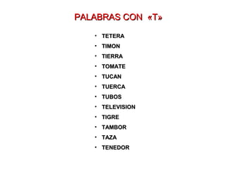 Palabras con t | PPT