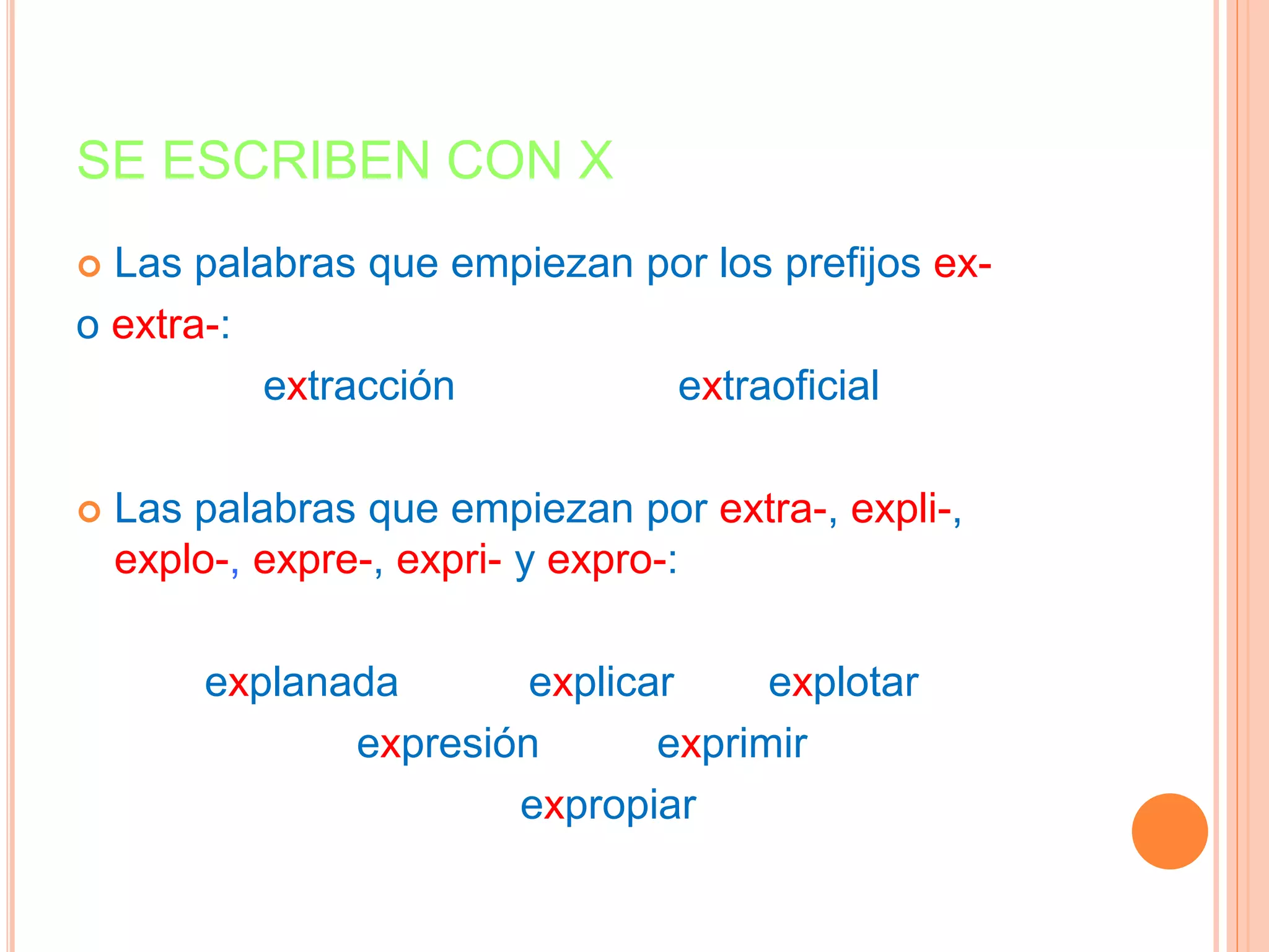 Palabras con x y con s | PPTX