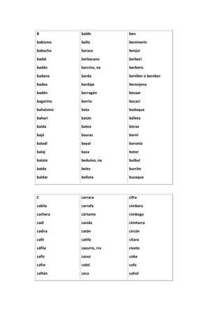 Palabras en espanol de origen arabe | PDF