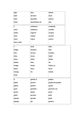 Palabras en espanol de origen arabe | PDF