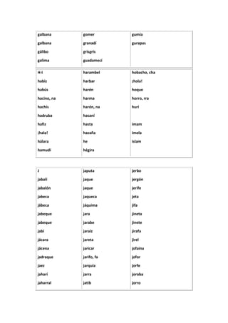 Palabras en espanol de origen arabe | PDF