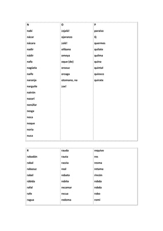 Palabras en espanol de origen arabe | PDF