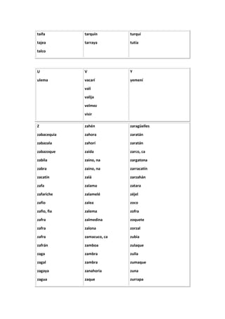 Palabras en espanol de origen arabe | PDF