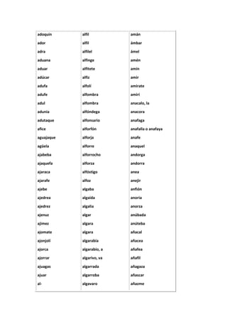 Palabras en espanol de origen arabe | PDF