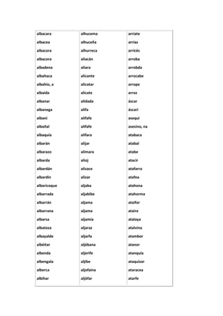 Palabras en espanol de origen arabe | PDF