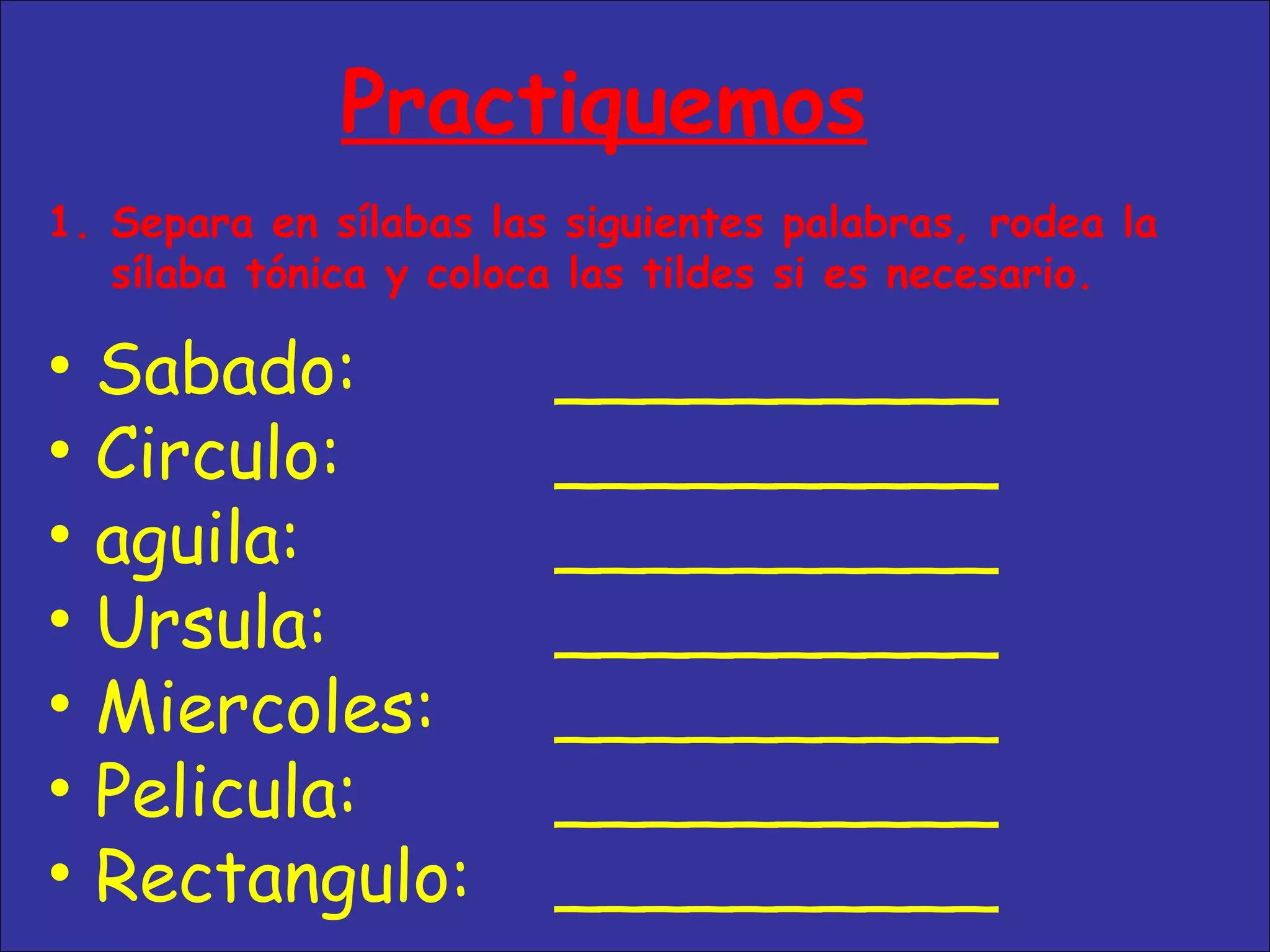 Palabras esdrujulas | PPT