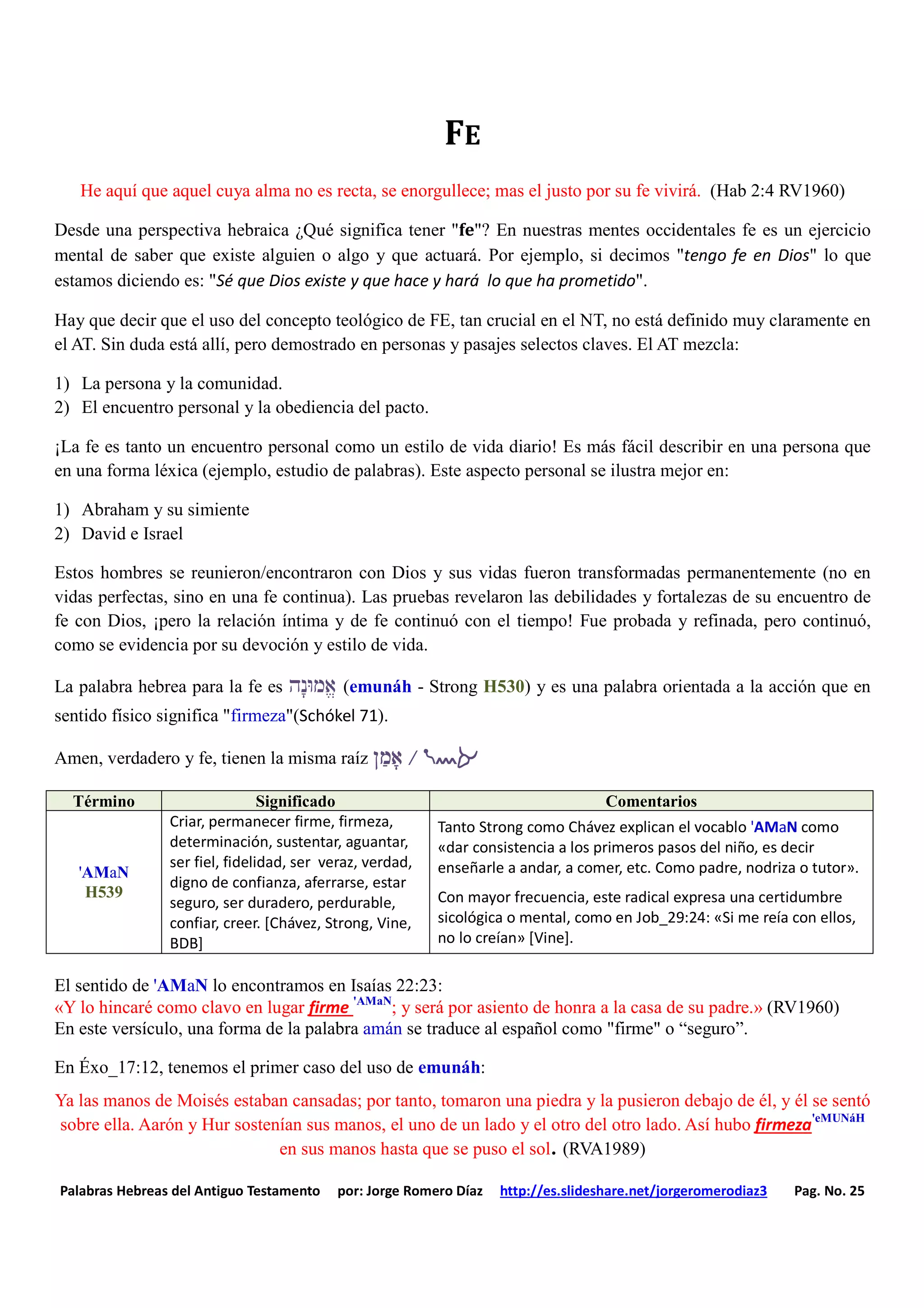 Palabras hebreas del Antiguo Testamento | PDF