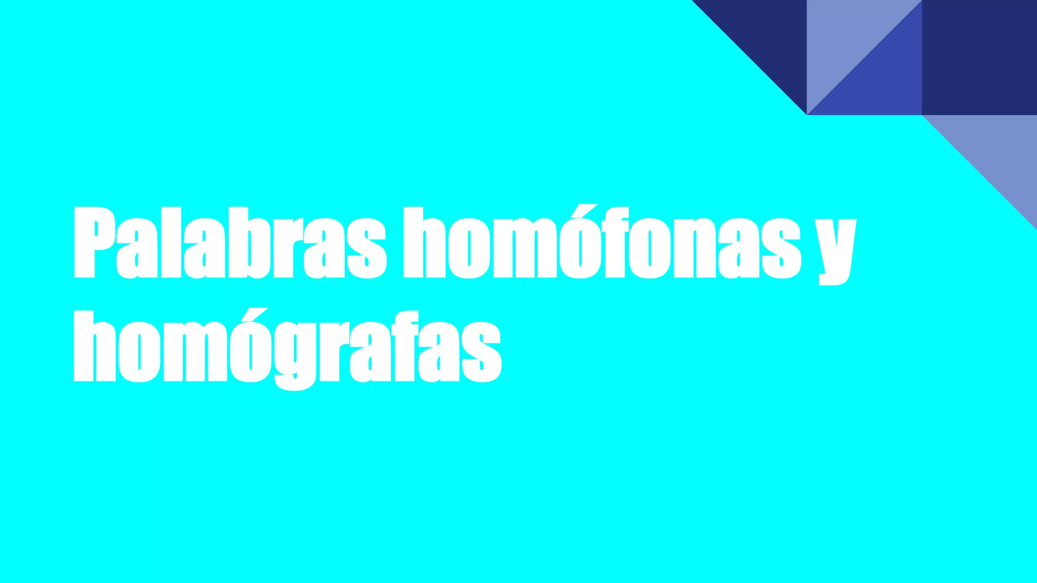 Palabras homófonas y homógrafas | PPTX