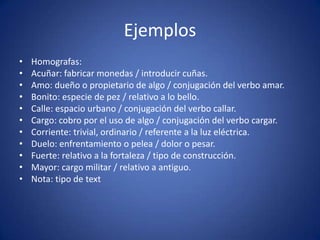 Palabras homofonas y homografas | PPTX