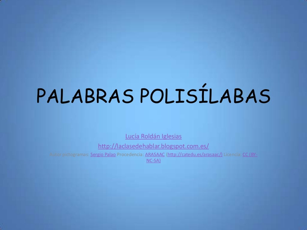 Palabras polisílabas