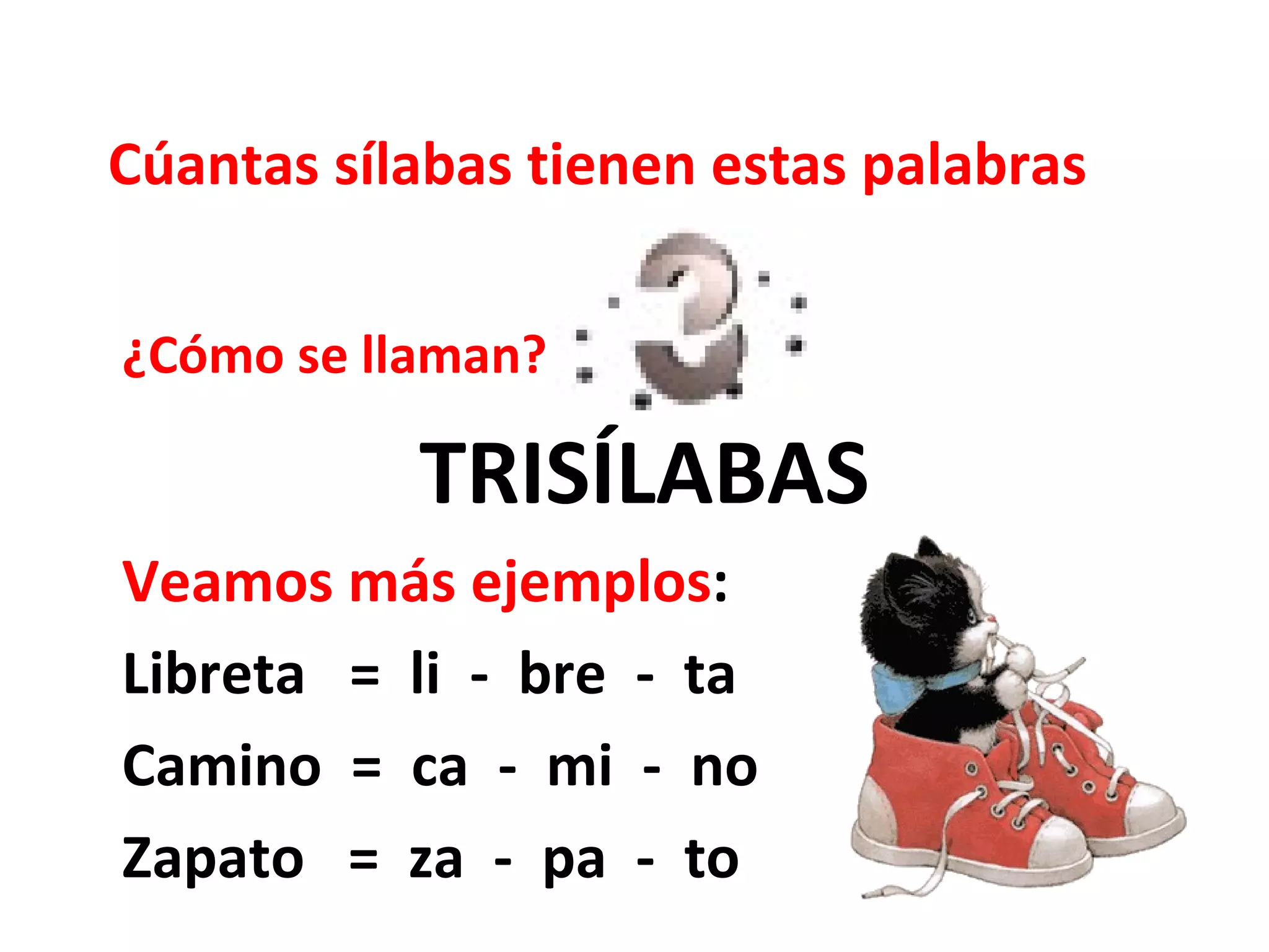 Palabras por el número de sílabas | PPT