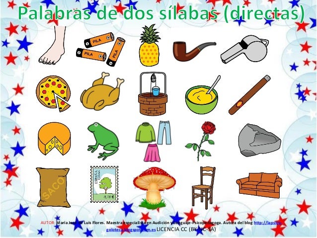 Palabras sencillas dos sílabas