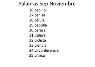 Palabras sep noviembre | PPTX