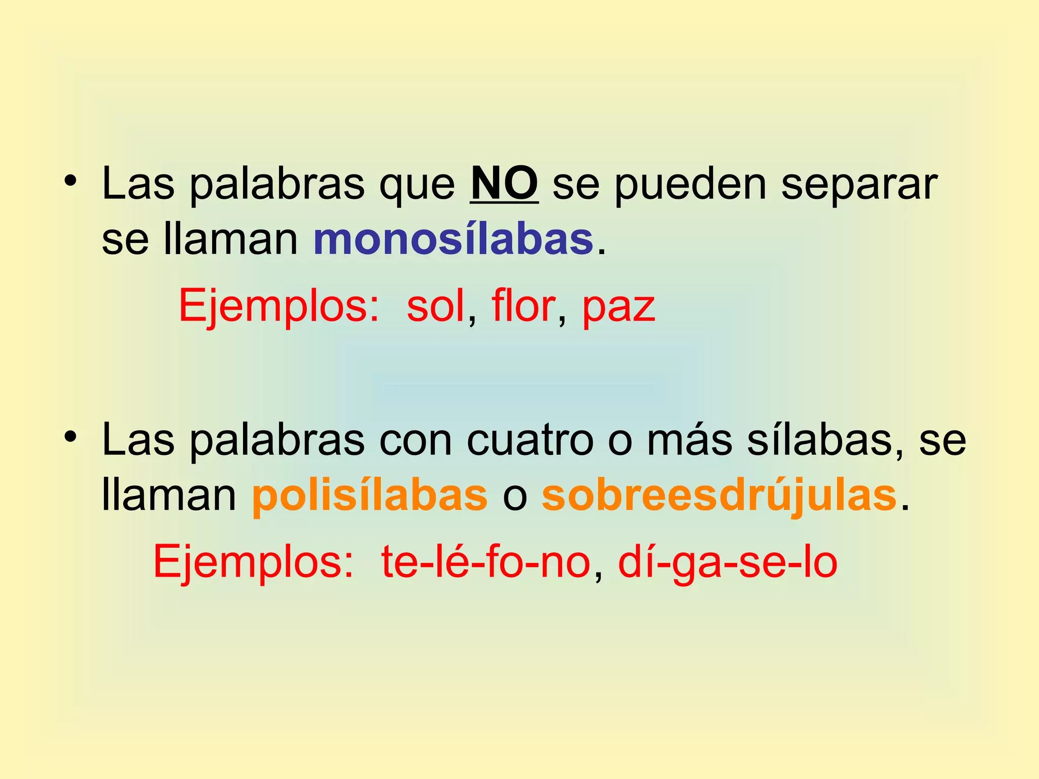 Palabras, silabas y acentos | PPT