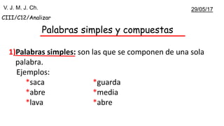 Palabras simples y compuestas | PPTX