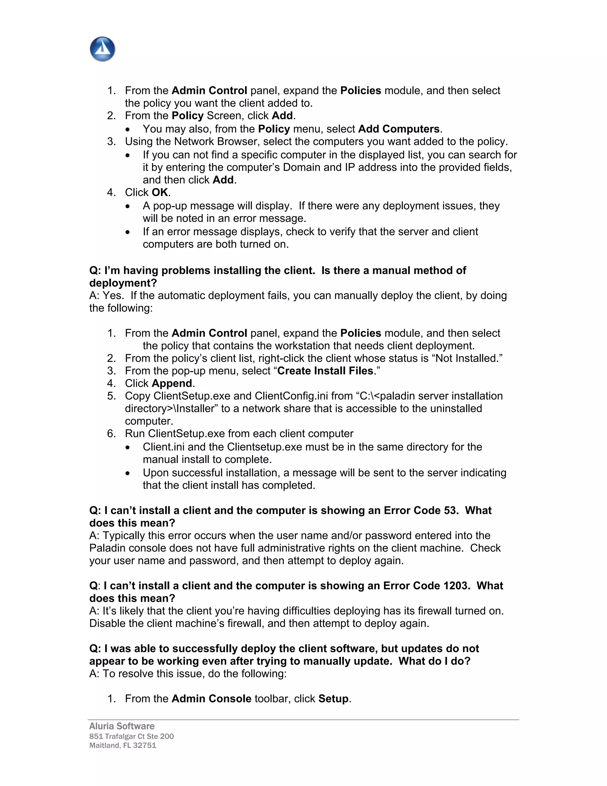 Paladin Troubleshooting Guide | PDF