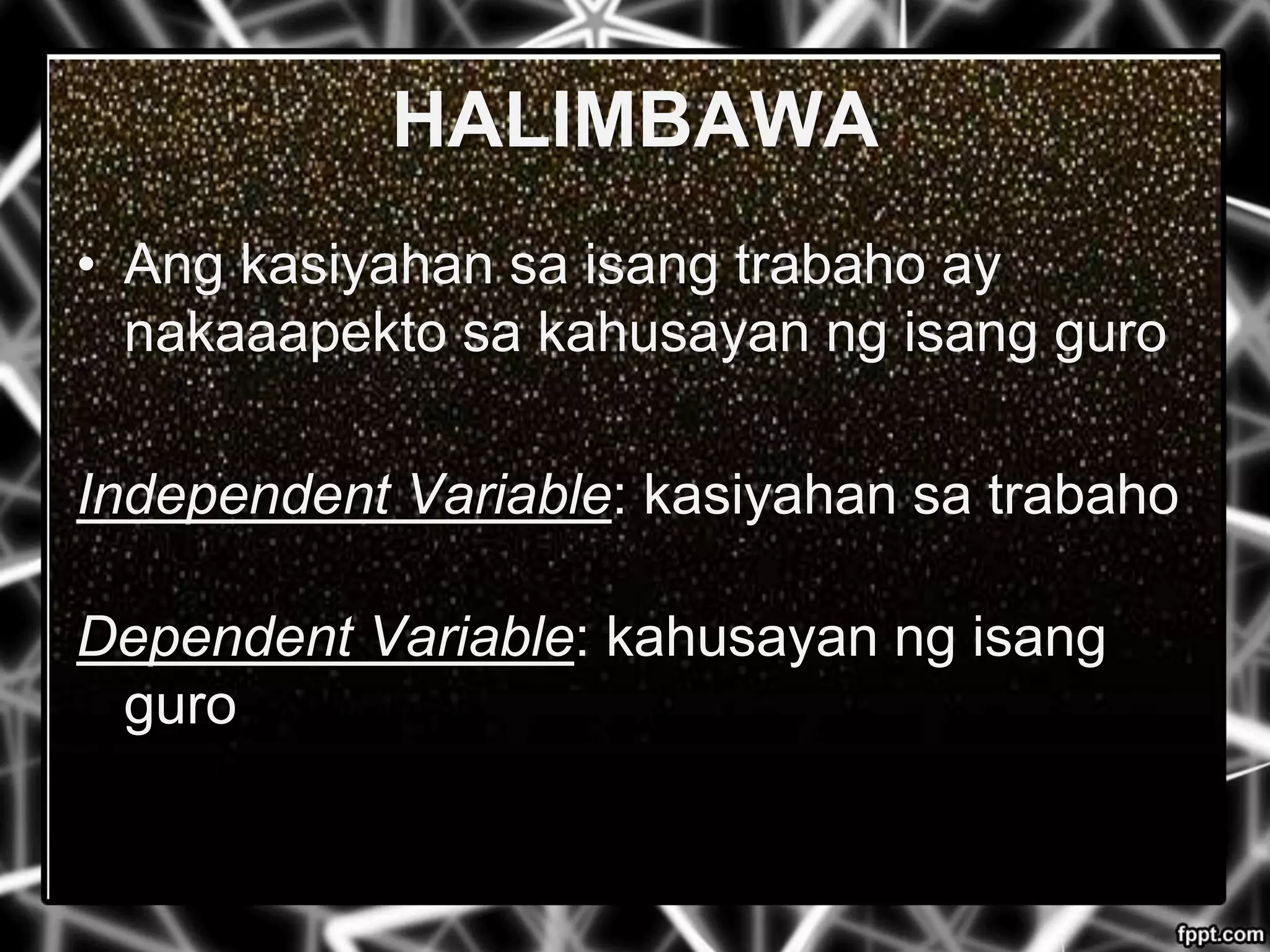 PAMAMALAGAY AT MGA BARYABOL | PPT