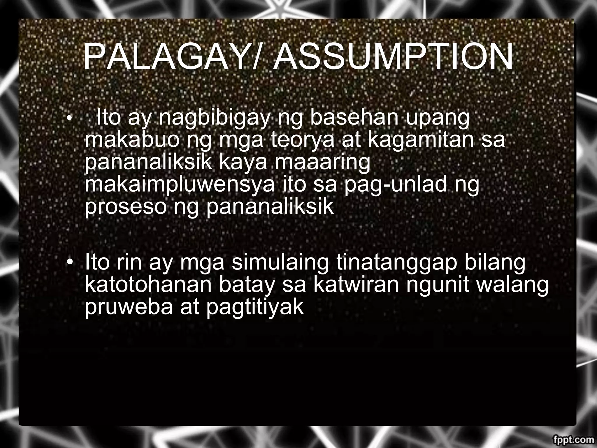 PAMAMALAGAY AT MGA BARYABOL | PPT