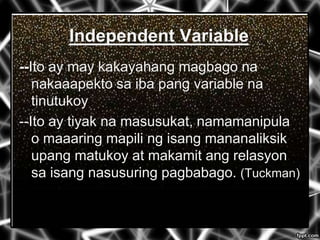 PAMAMALAGAY AT MGA BARYABOL | PPT