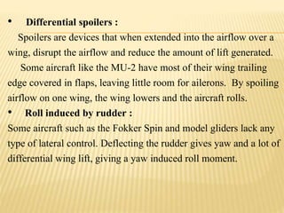 Hands on experience with aircraft roll control. | PPTX
