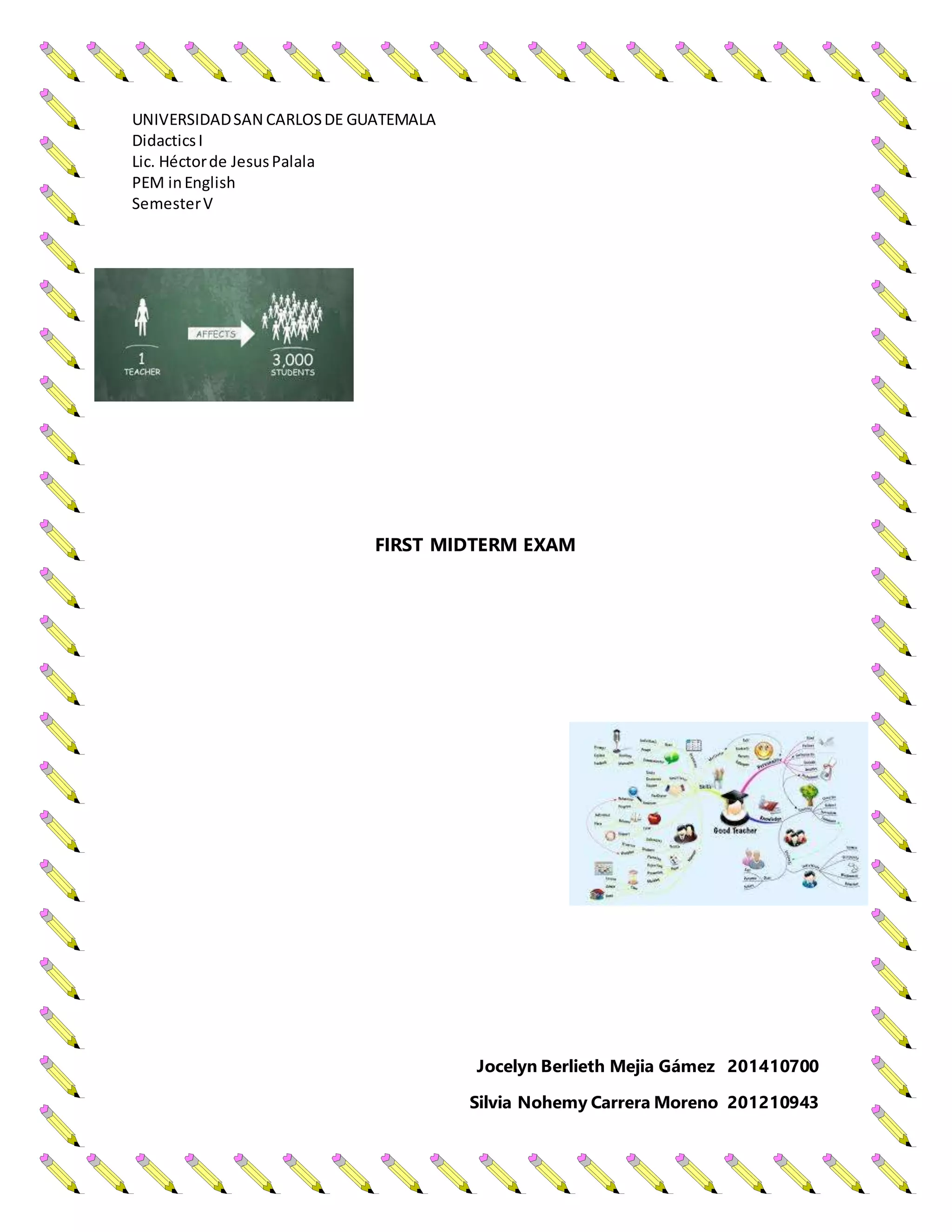 First Midterm Exam DIdactics 1 | DOCX