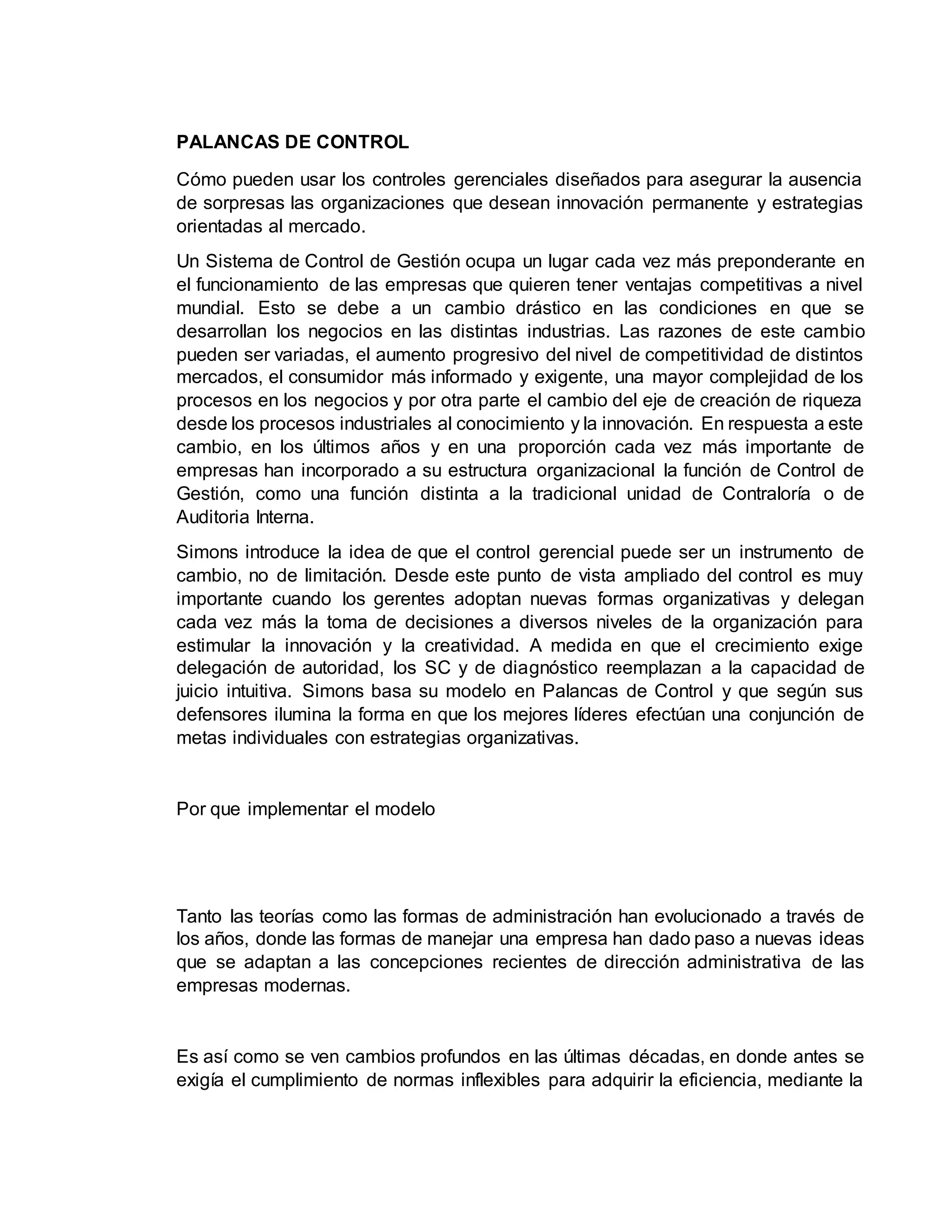 Palancas de control | DOCX