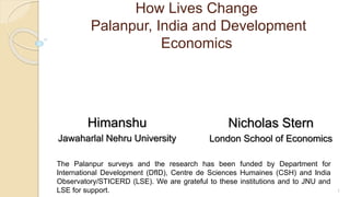 How Lives Change: Palanpur, India and Development Economics | PPT