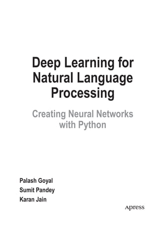 Deep Learning book by Palash Goyal. | PDF