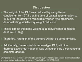Removable Palatal Augmentation Prosthesis | PPTX