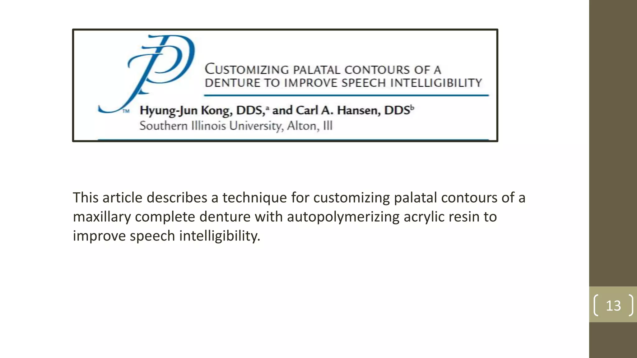 Palatal contours of denture | PPTX