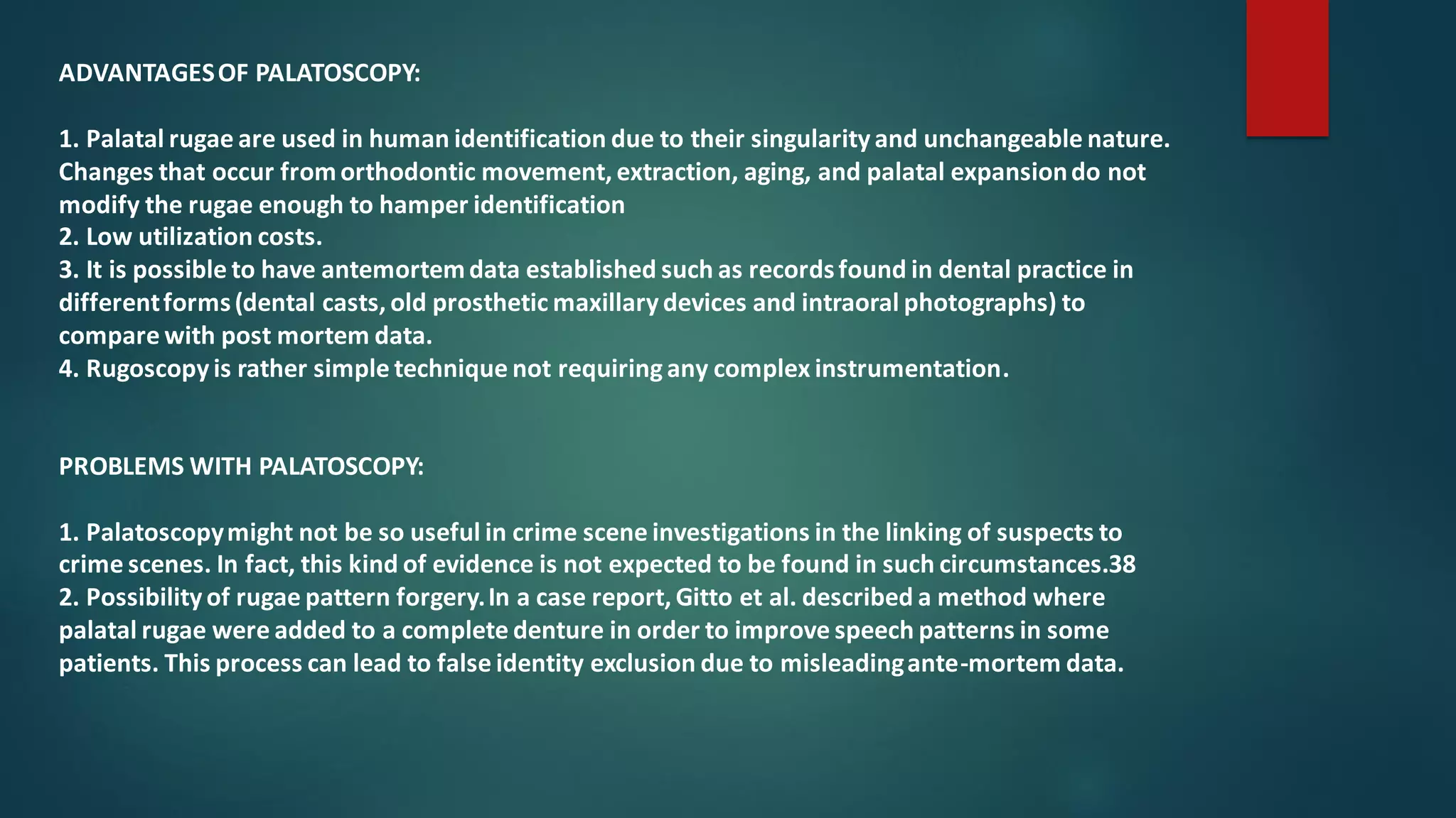 PALATAL RUGAE IN FORENSIC ODONTOLOGY | PDF