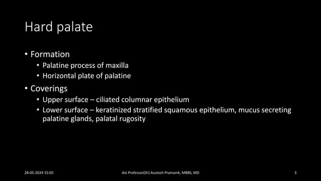 the palate - hard palate and soft palate | PPT