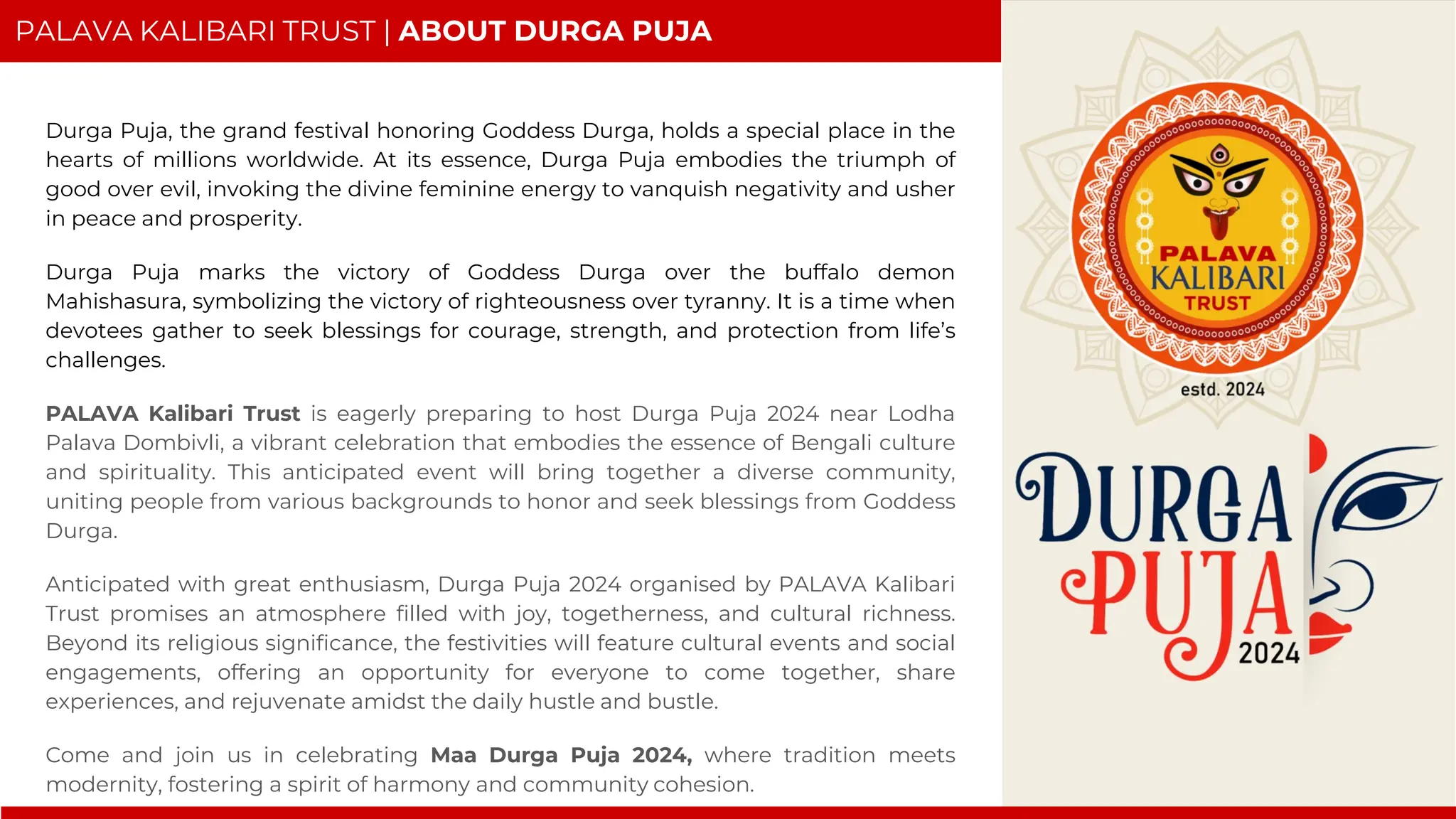 Palava Kalibari Trust Durga Puja 2024 - Corporate Sponsorship Proposal.pdf