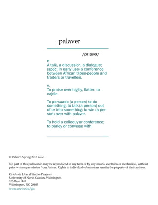 Palaver - Ryota Matsumoto | University of North Carolina Wilmington ...