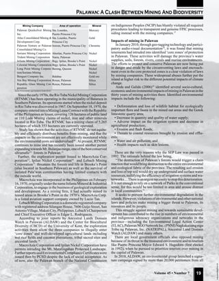 Palawan - A Clash Between Mining and Biodiversity | PDF