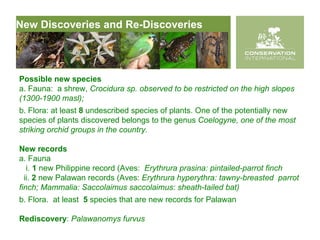 Palawan Biodiversity Status & MMPL Valuation Initial Results 22 April ...