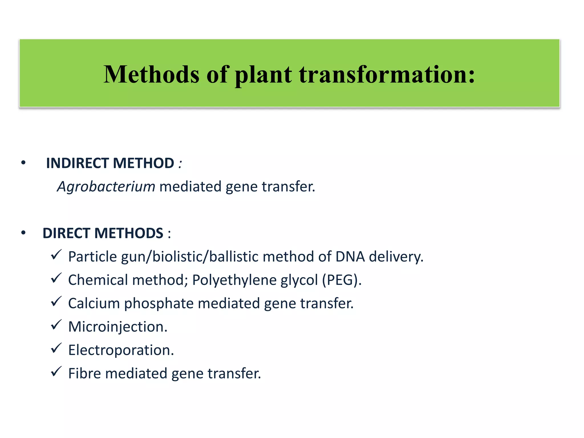 Genetic engineering and Transformation methods | PPTX