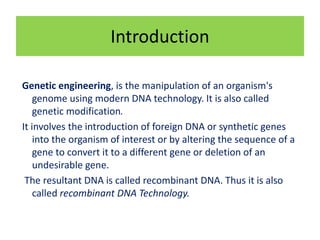 Genetic engineering and Transformation methods | PPTX