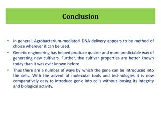 Genetic engineering and Transformation methods | PPTX