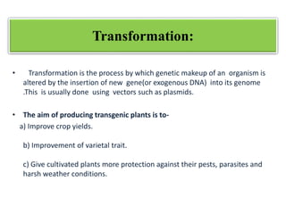 Genetic engineering and Transformation methods | PPTX